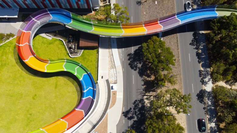 A rainbow bridge from Perth Children's Hospital to Kings Park | The ...